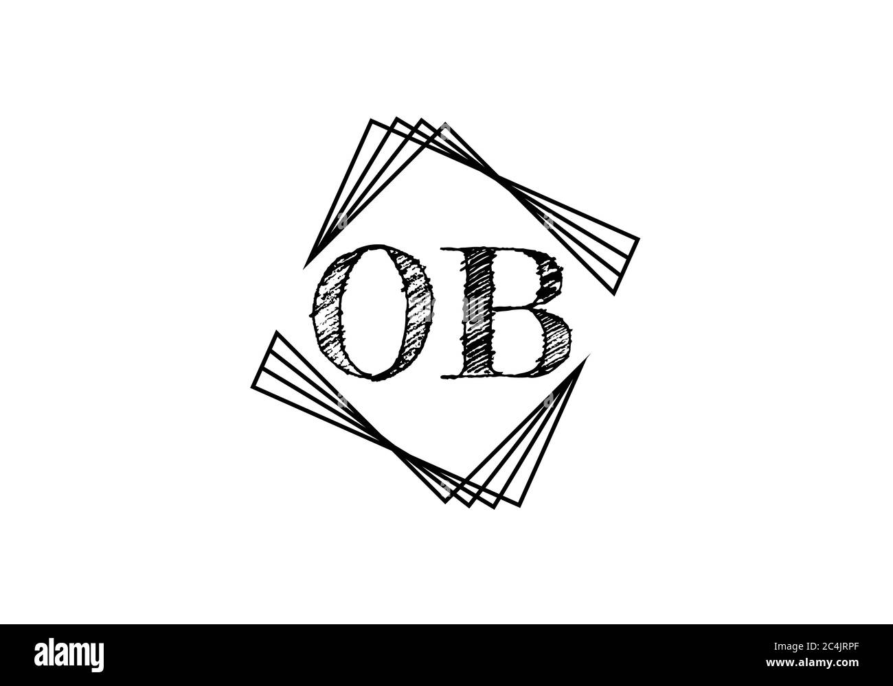 Initial Monogram Letter O B Logo Design Vector Template. O B Letter ...