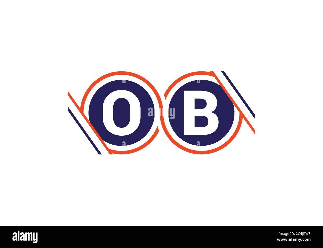 Initial Monogram Letter O B Logo Design Vector Template. O B Letter ...