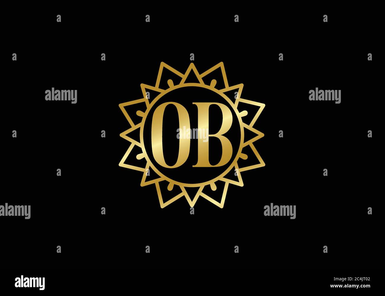 Initial Monogram Letter O B Logo Design Vector Template. O B Letter ...