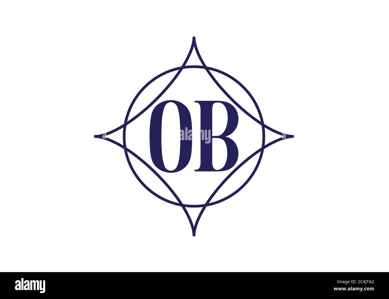 Initial Monogram Letter O B Logo Design Vector Template. O B Letter ...
