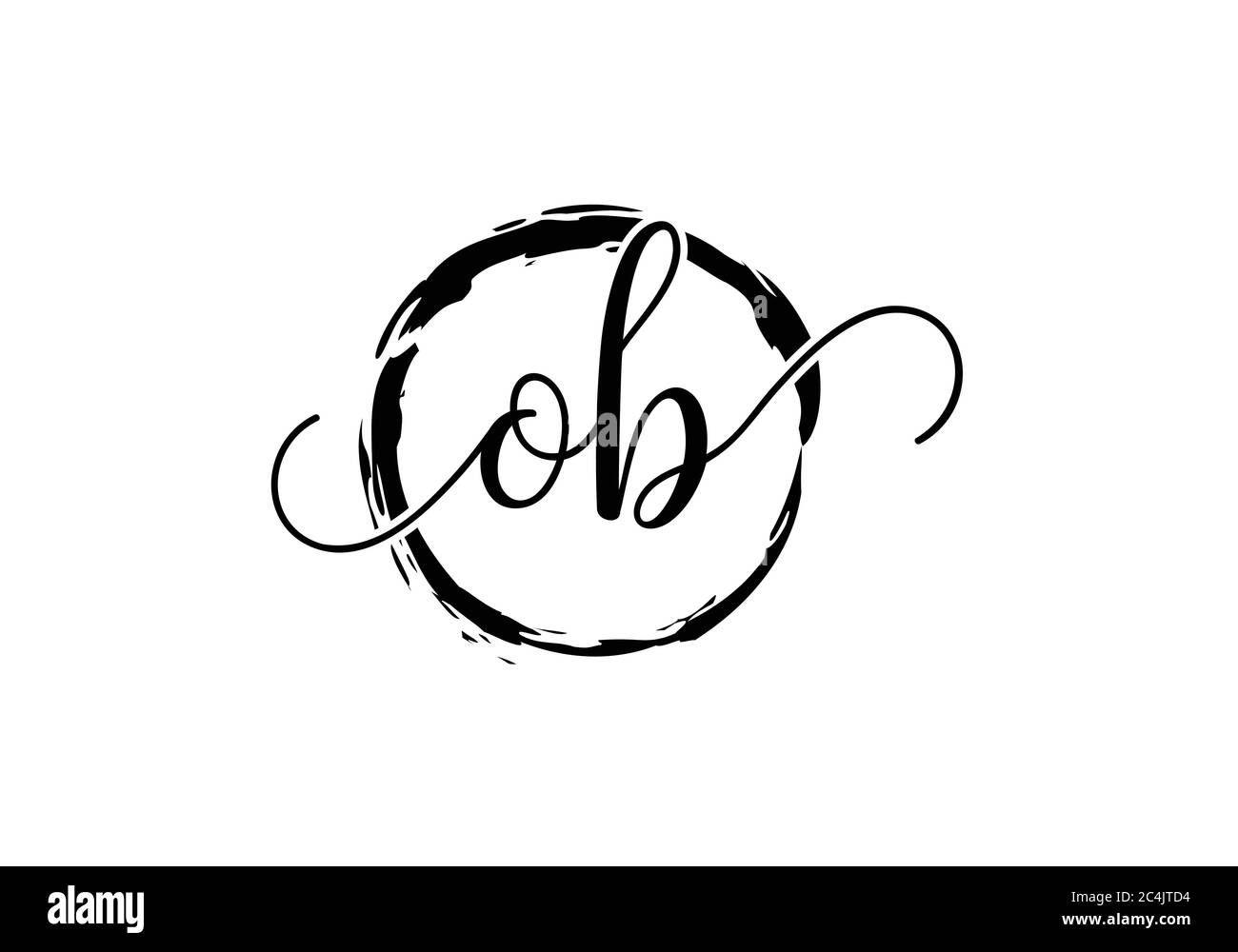 Initial Monogram Letter O B Logo Design Vector Template. O B Letter ...