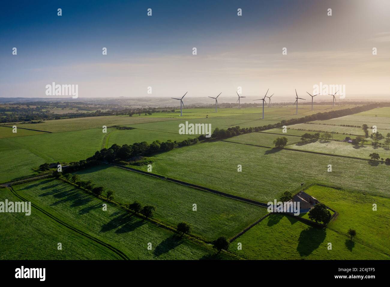 Wind turbines at sun rise just outside Harrogate Stock Photo - Alamy