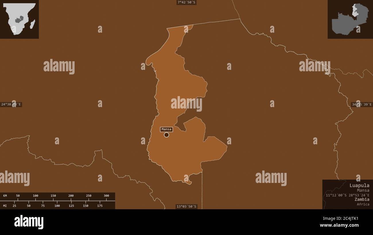Luapula, province of Zambia. Patterned solids with lakes and rivers ...