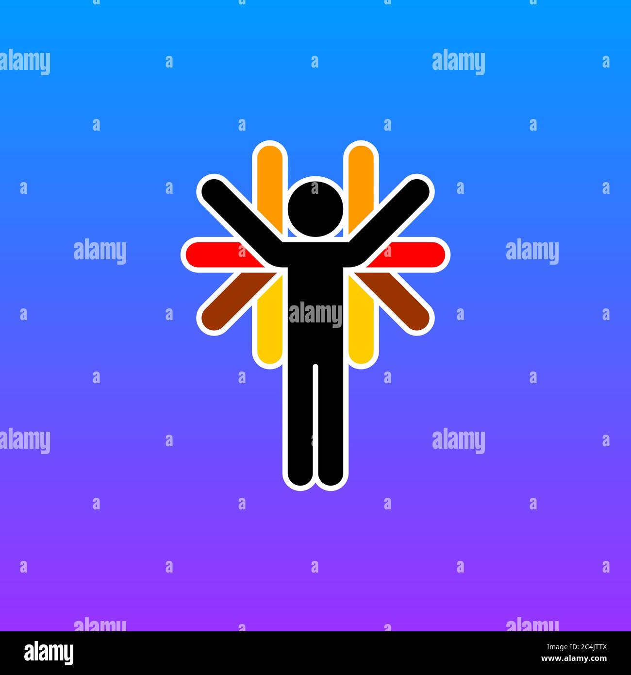 BIPOC. Black, indigenous, and people of color. Woman sign. Man icon ...