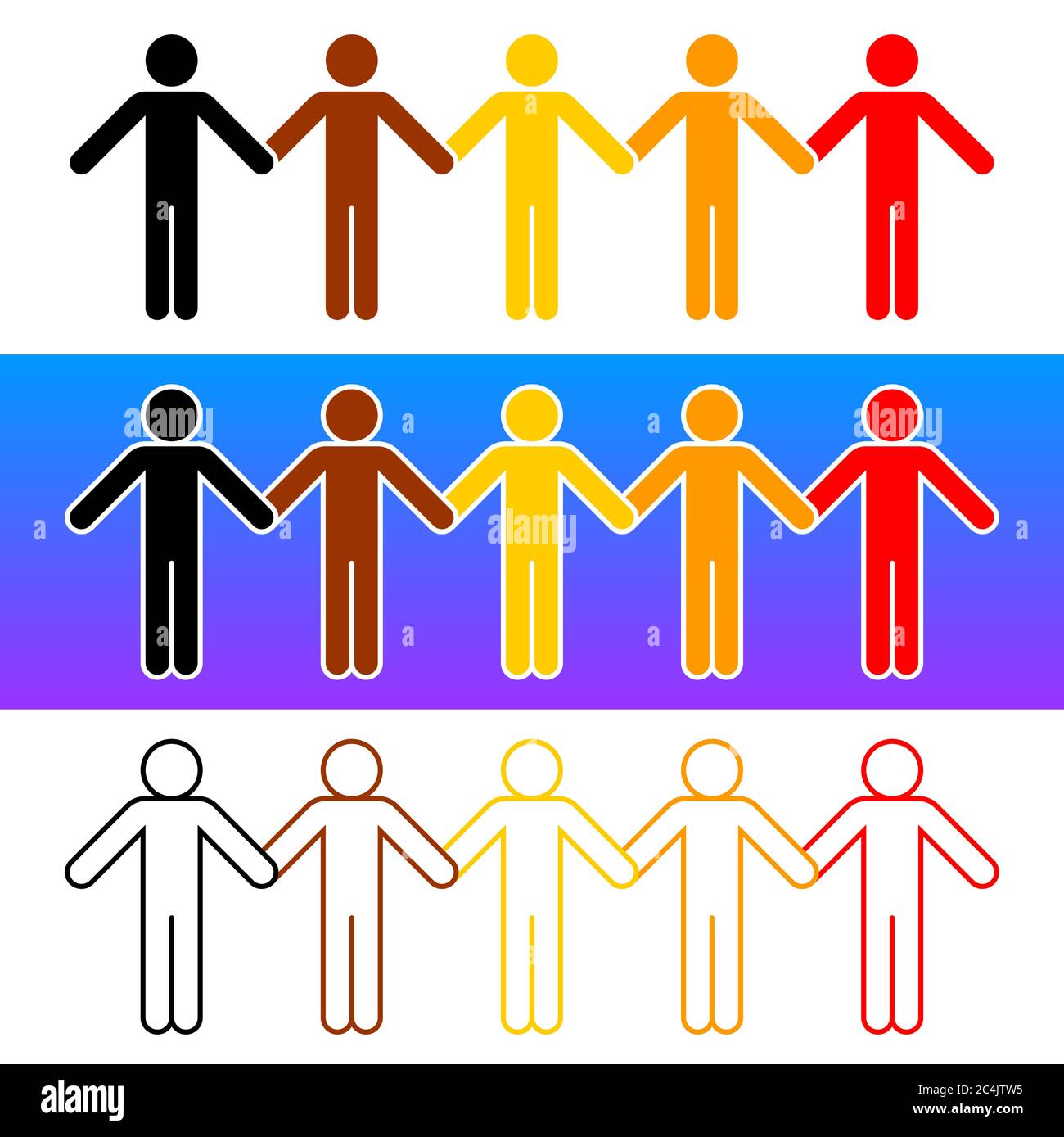 BIPOC. Black, indigenous, and people of color. Woman sign. Man icon ...