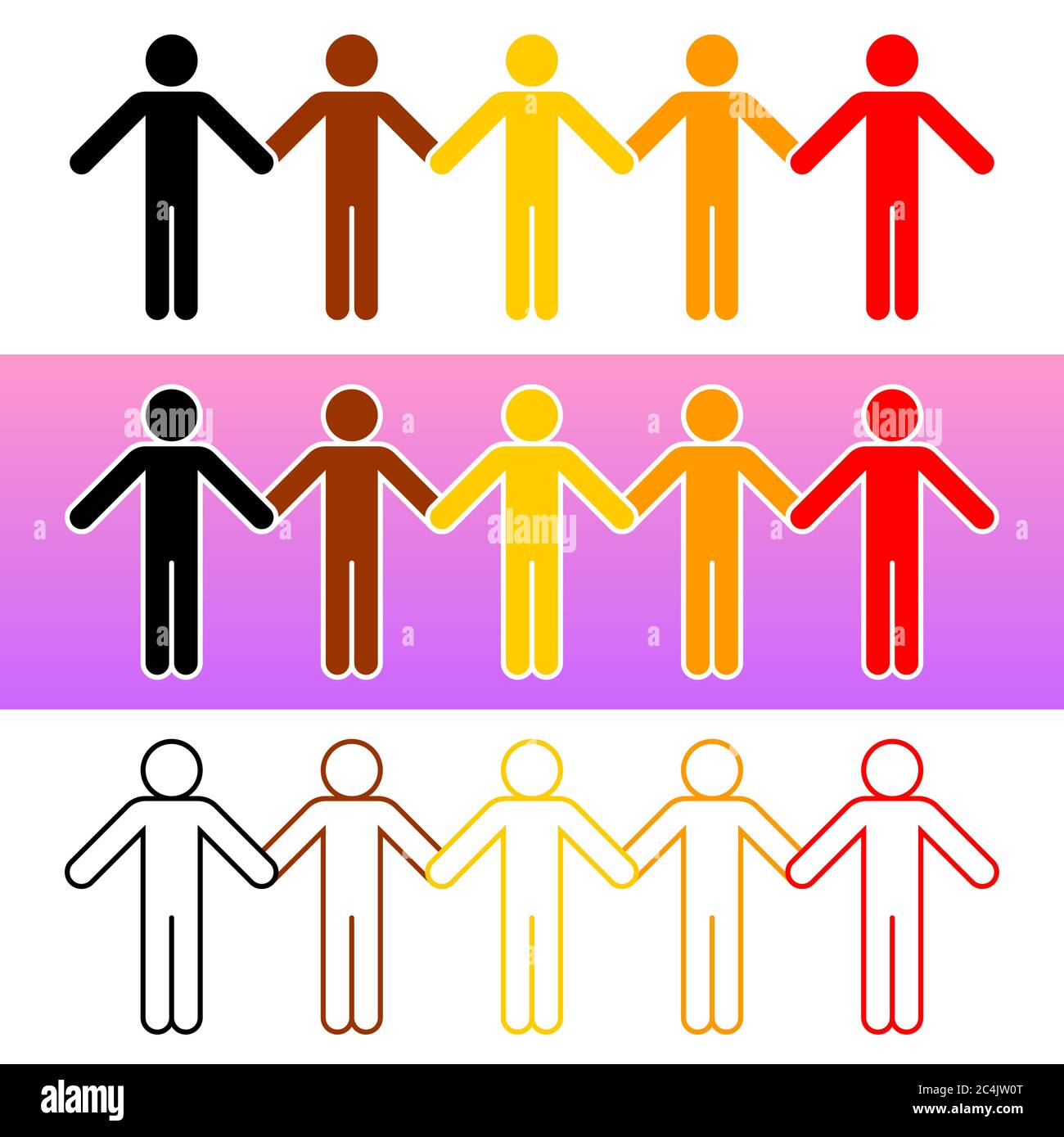 BIPOC. Black, indigenous, and people of color. Woman sign. Man icon ...