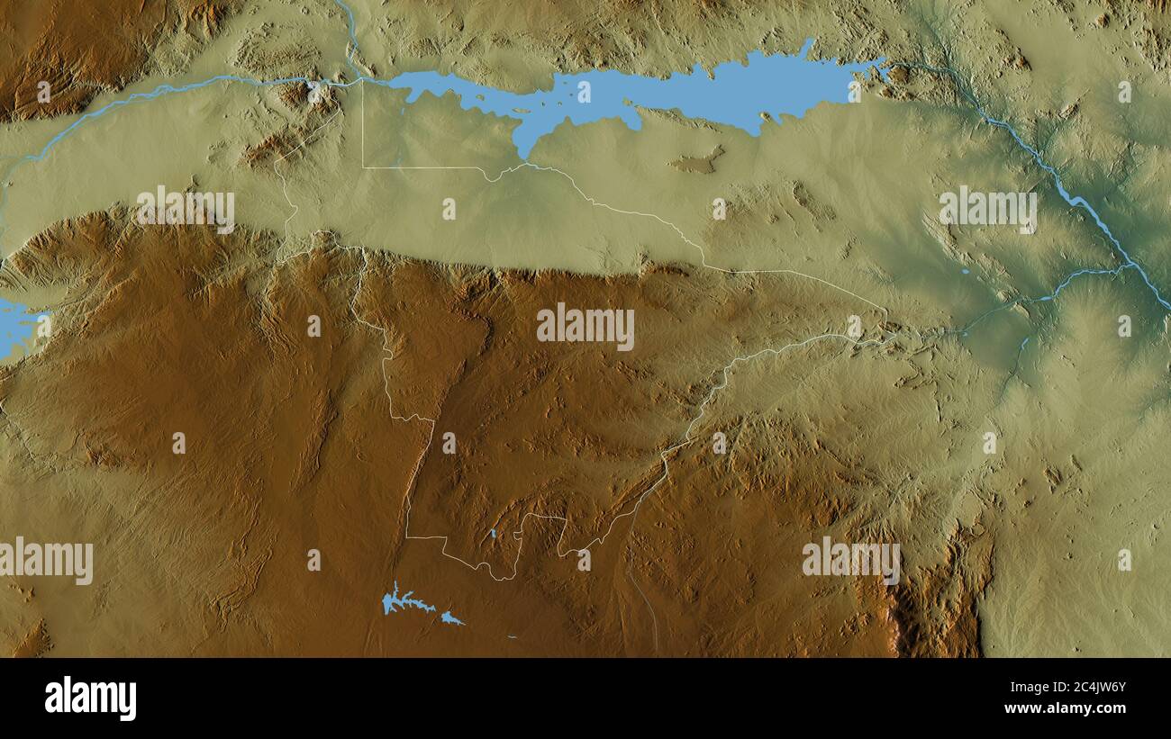 Zimbabwe relief map border hi-res stock photography and images - Alamy