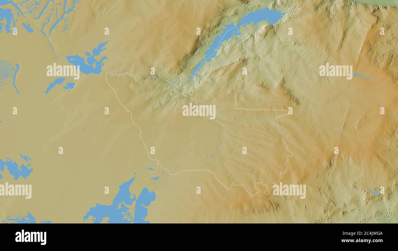 Matabeleland North, province of Zimbabwe. Colored shader data with ...