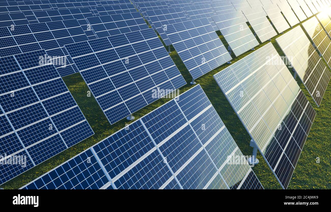 Solar farm clouds reflection hi-res stock photography and images - Alamy