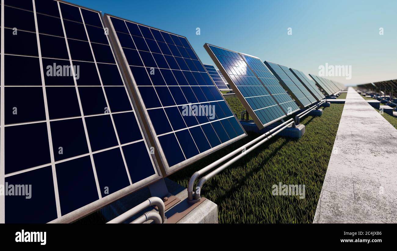 Solar farm clouds reflection hi-res stock photography and images - Alamy