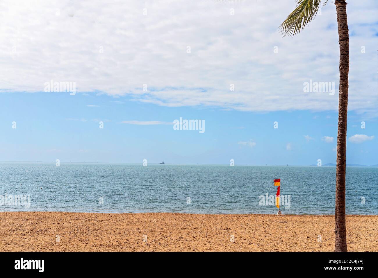 Surf lifesaving flags at the beach indicating where to swim Stock Photo ...
