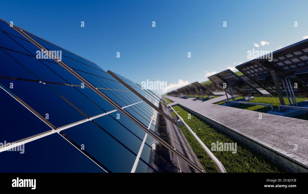 Solar farm clouds reflection hi-res stock photography and images - Alamy