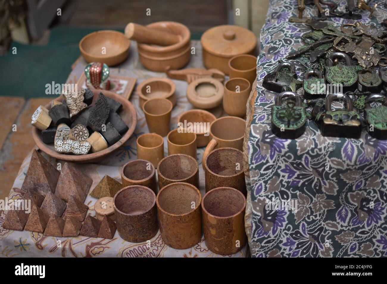 stone and metal handicrafts of jaisalmer,Rajasthan Stock Photo - Alamy