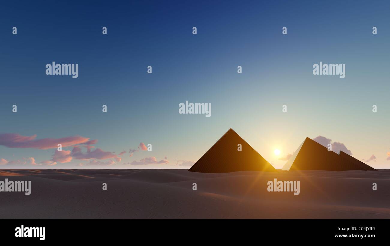 Pyramidal Solar Panels in the Desert with Palm Trees Stock Photo - Alamy