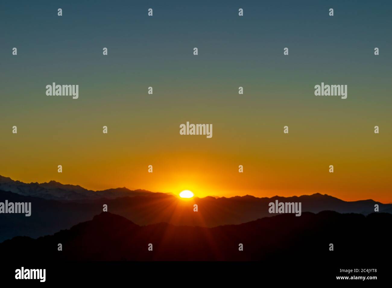 Sunrise over the Shivalik Range, Himalayas- taken from Hatu peak ...