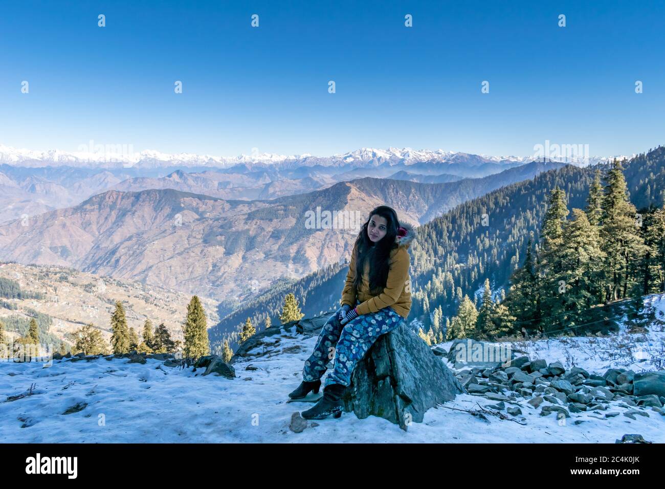 Narkanda, Himachal Pradesh, India; 28-Dec-2018; posing with the ...