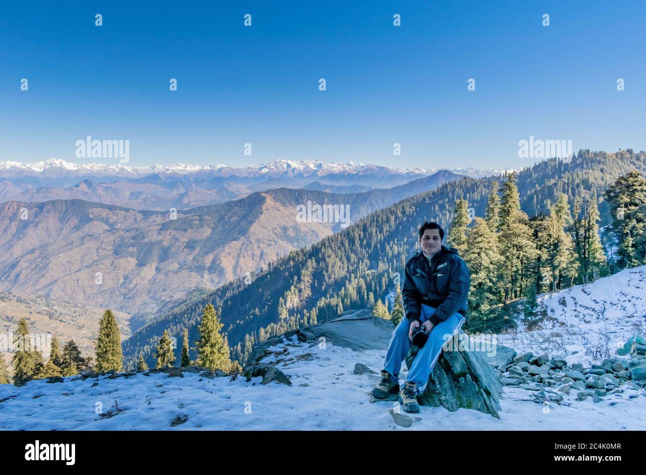 Narkanda, Himachal Pradesh, India; 28-Dec-2018; posing with the ...