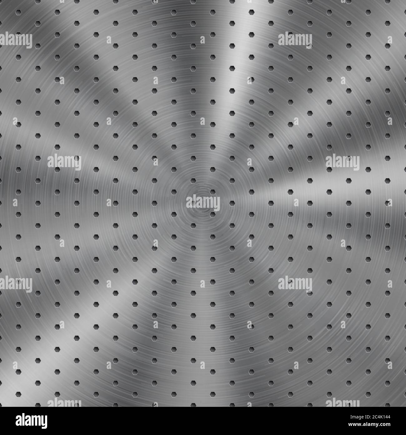 Abstract shiny metal background in silver color with circular brushed ...