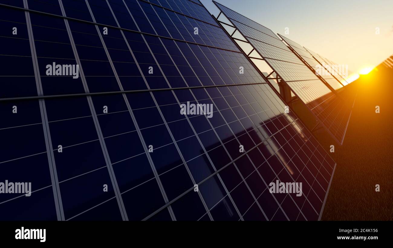 Solar panel farm under dramatic sky hi-res stock photography and images ...
