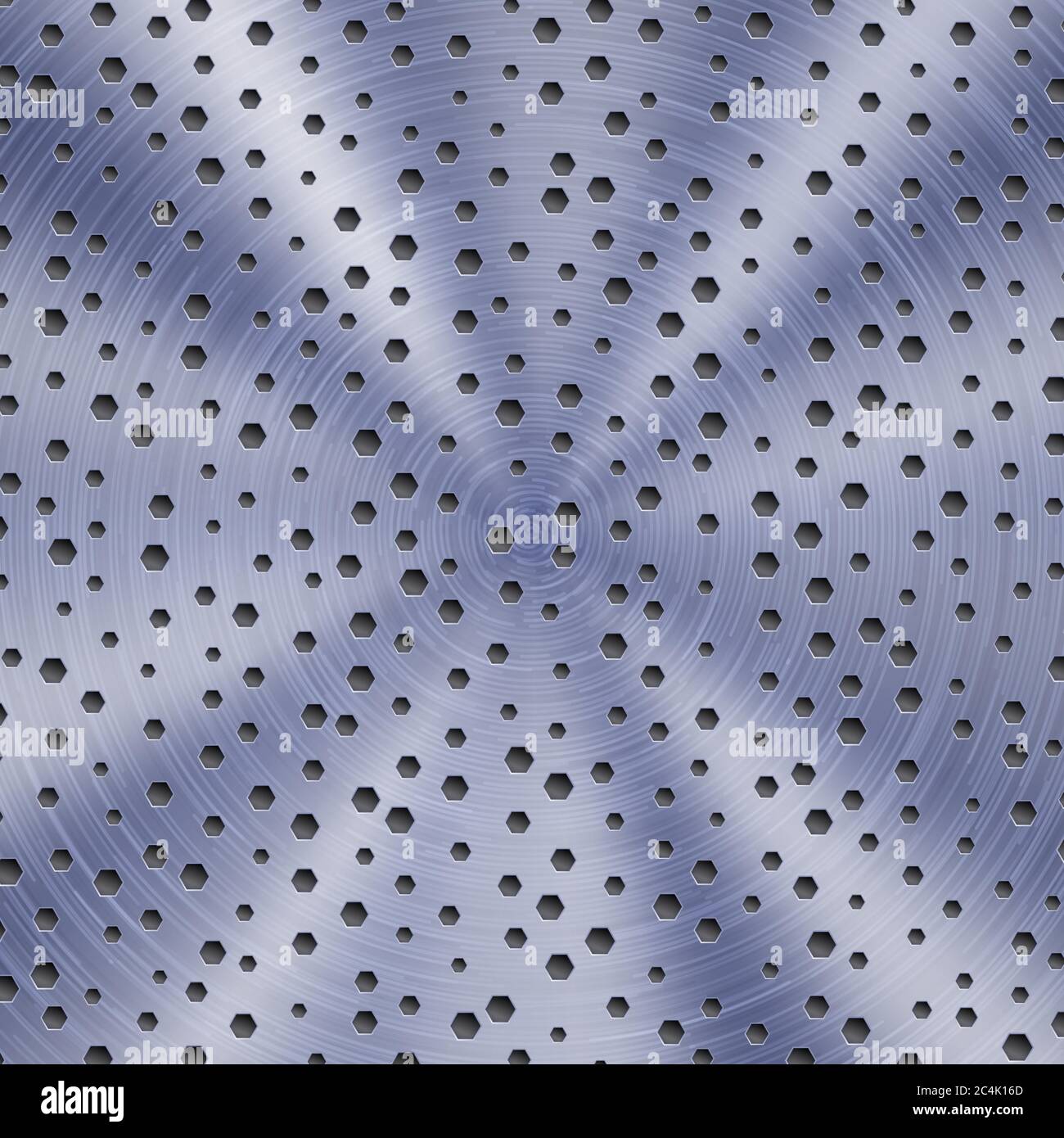 Abstract shiny metal background in blue color with circular brushed ...