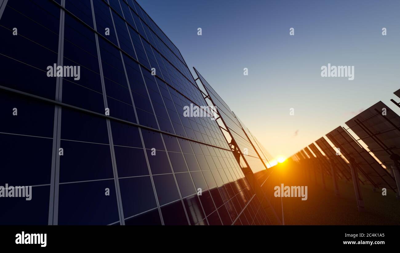 Solar panel farm under dramatic sky hi-res stock photography and images ...