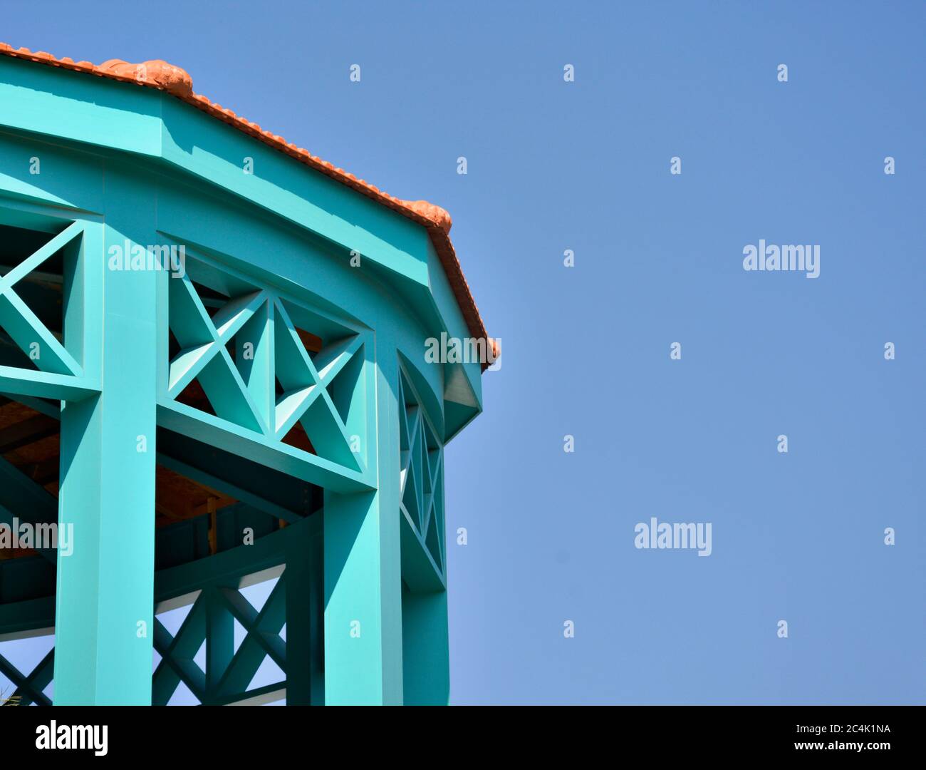 Architecture - Turquoise Classic Wooden Building in blue sky background ...