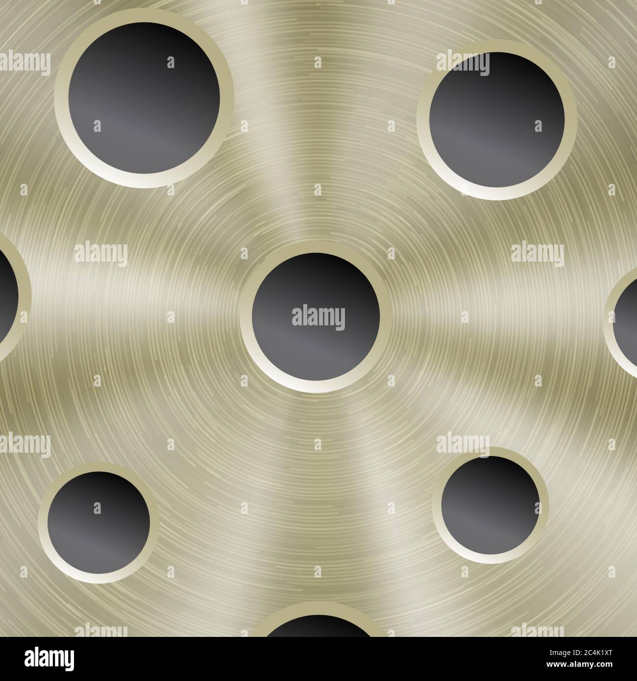 Abstract shiny metal background in golden color with circular brushed ...