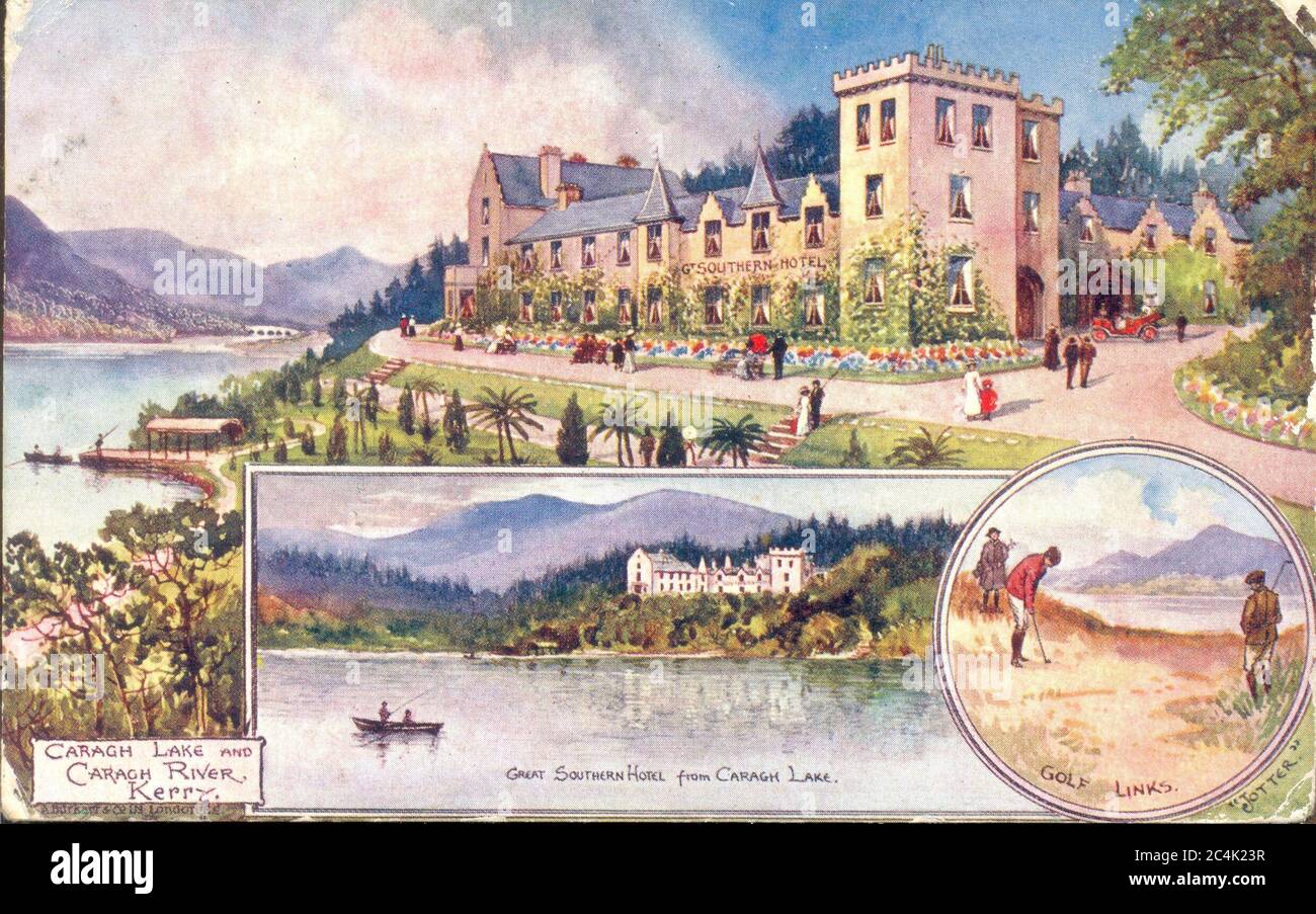 Advertising postcard for Great Southern Hotel, Caragh Lake, Kerry ...