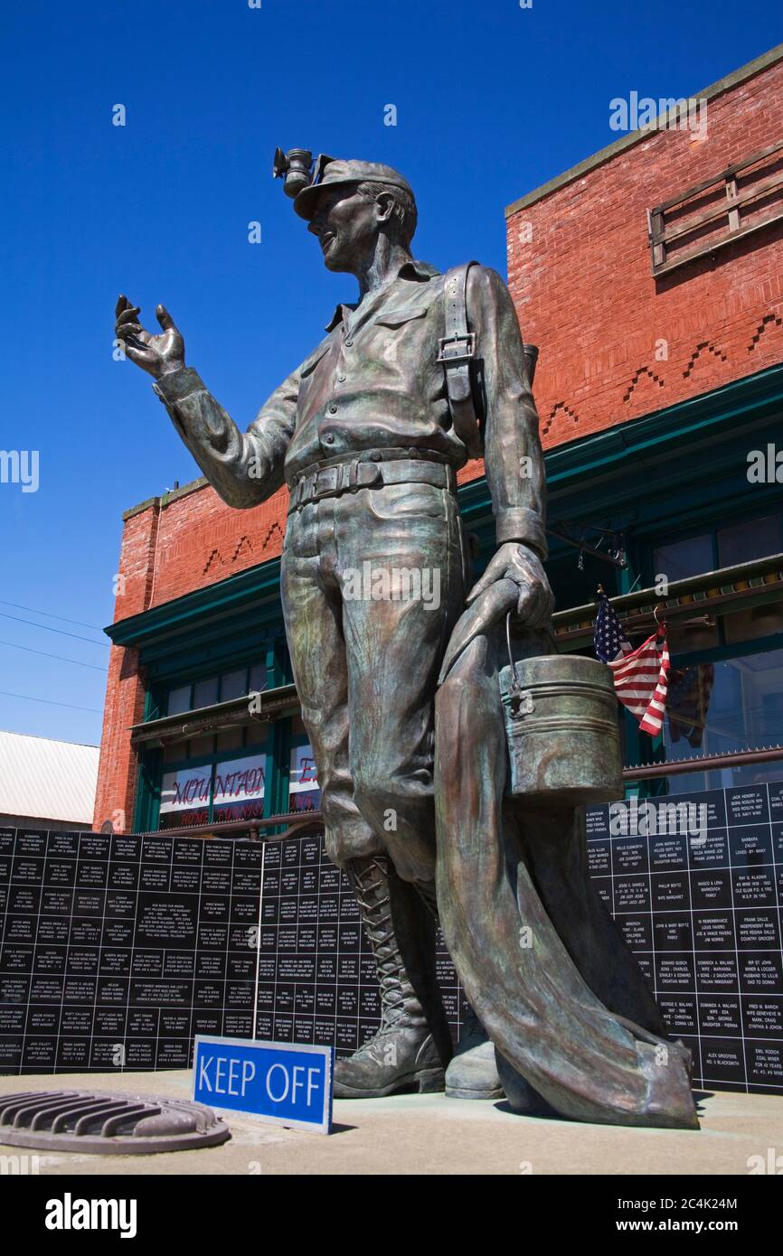 Coal Miners' Memorial, Historic Roslyn, Washington State, USA Stock ...