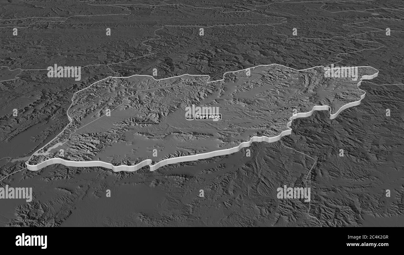 Zoom in on Urozgan (province of Afghanistan) extruded. Oblique ...