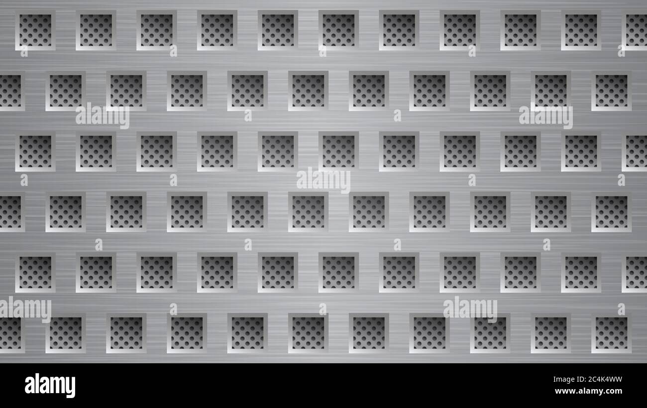 Metal background square holes Stock Vector Images - Alamy