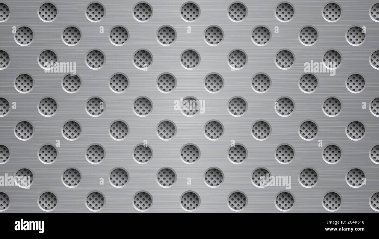 Abstract metal background with round holes in gray colors Stock Vector ...