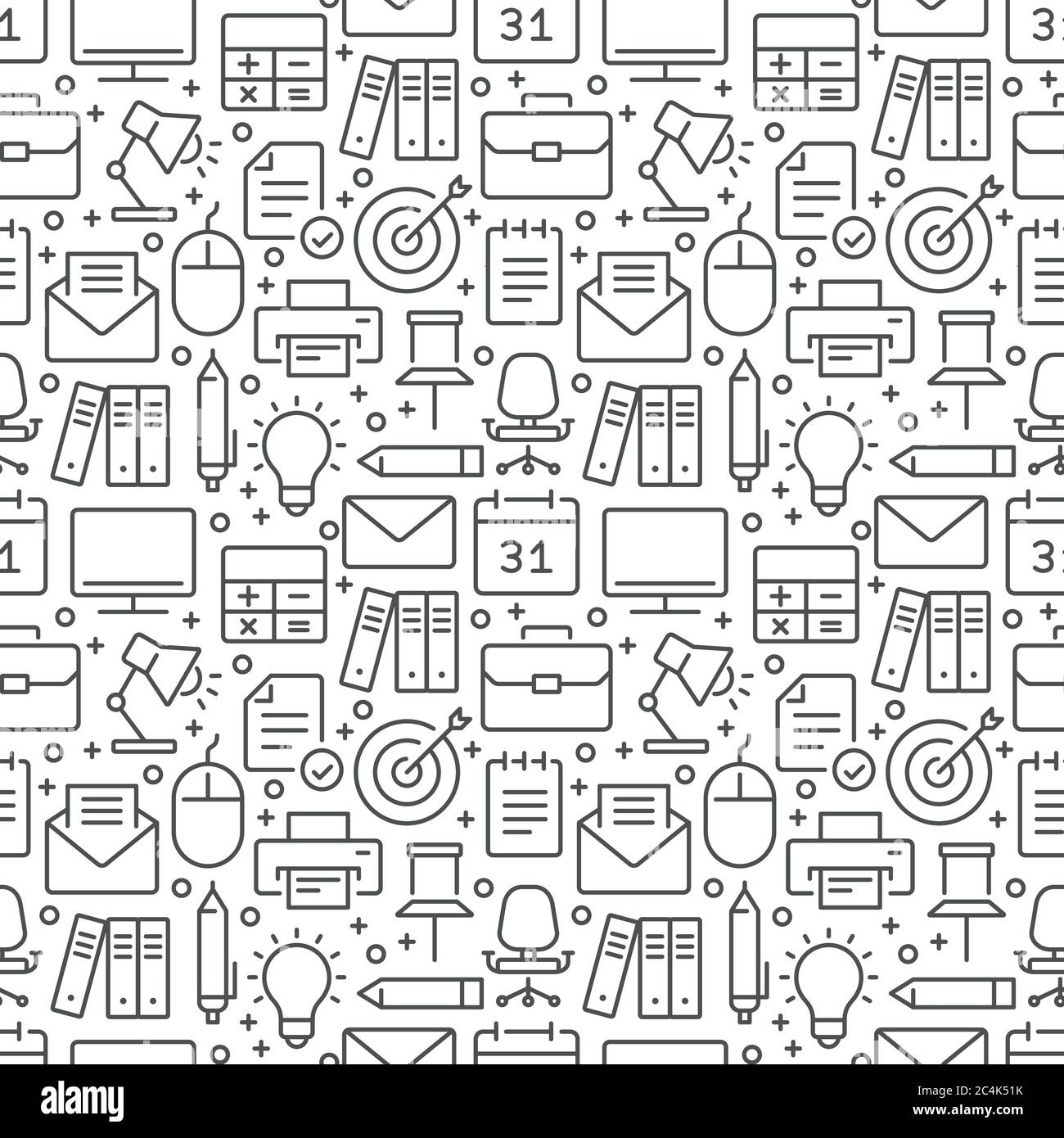 Office seamless pattern with thin line icons Stock Vector Image & Art - Alamy
