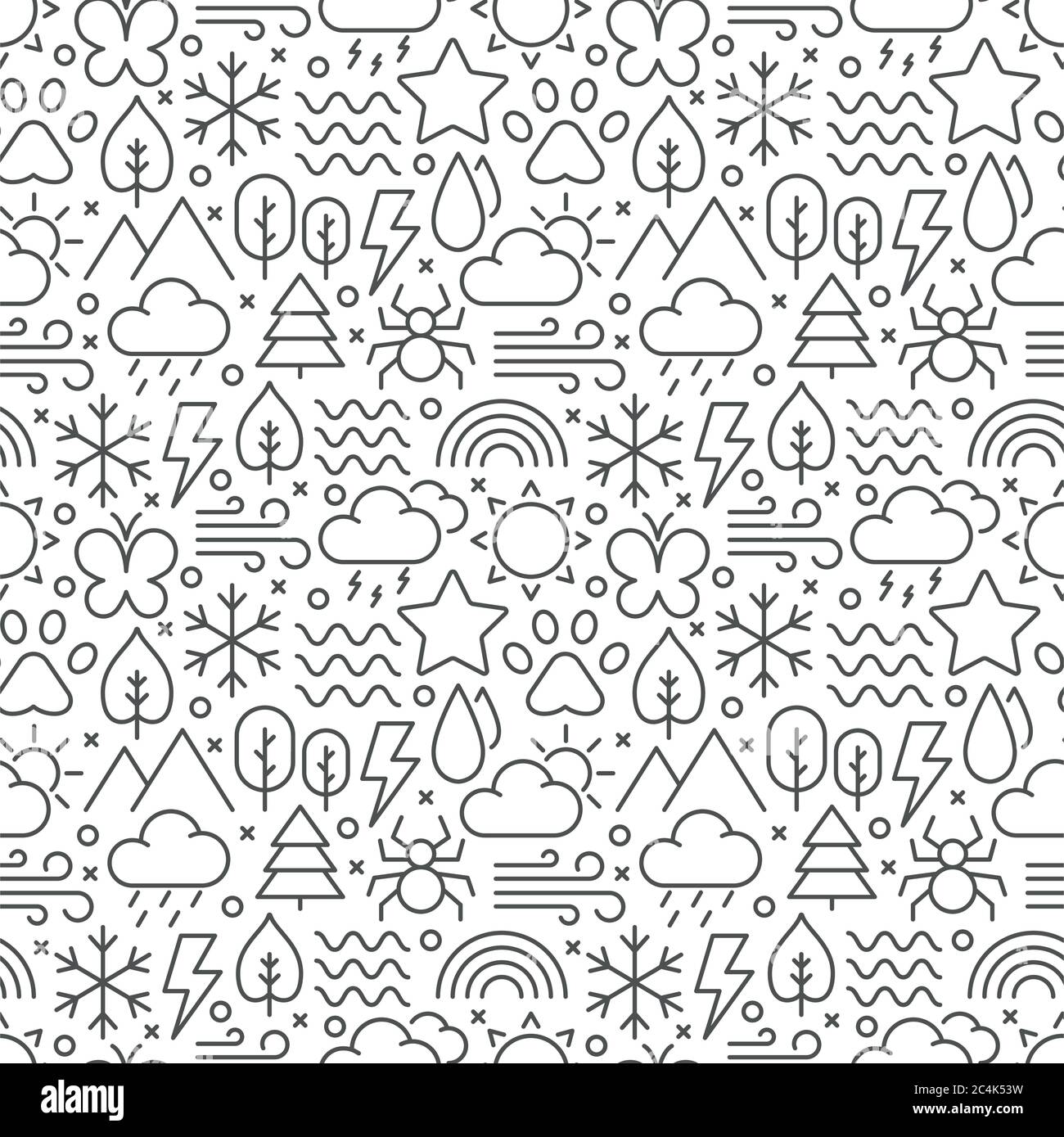 Seamless outline snow pattern Cut Out Stock Images & Pictures - Alamy
