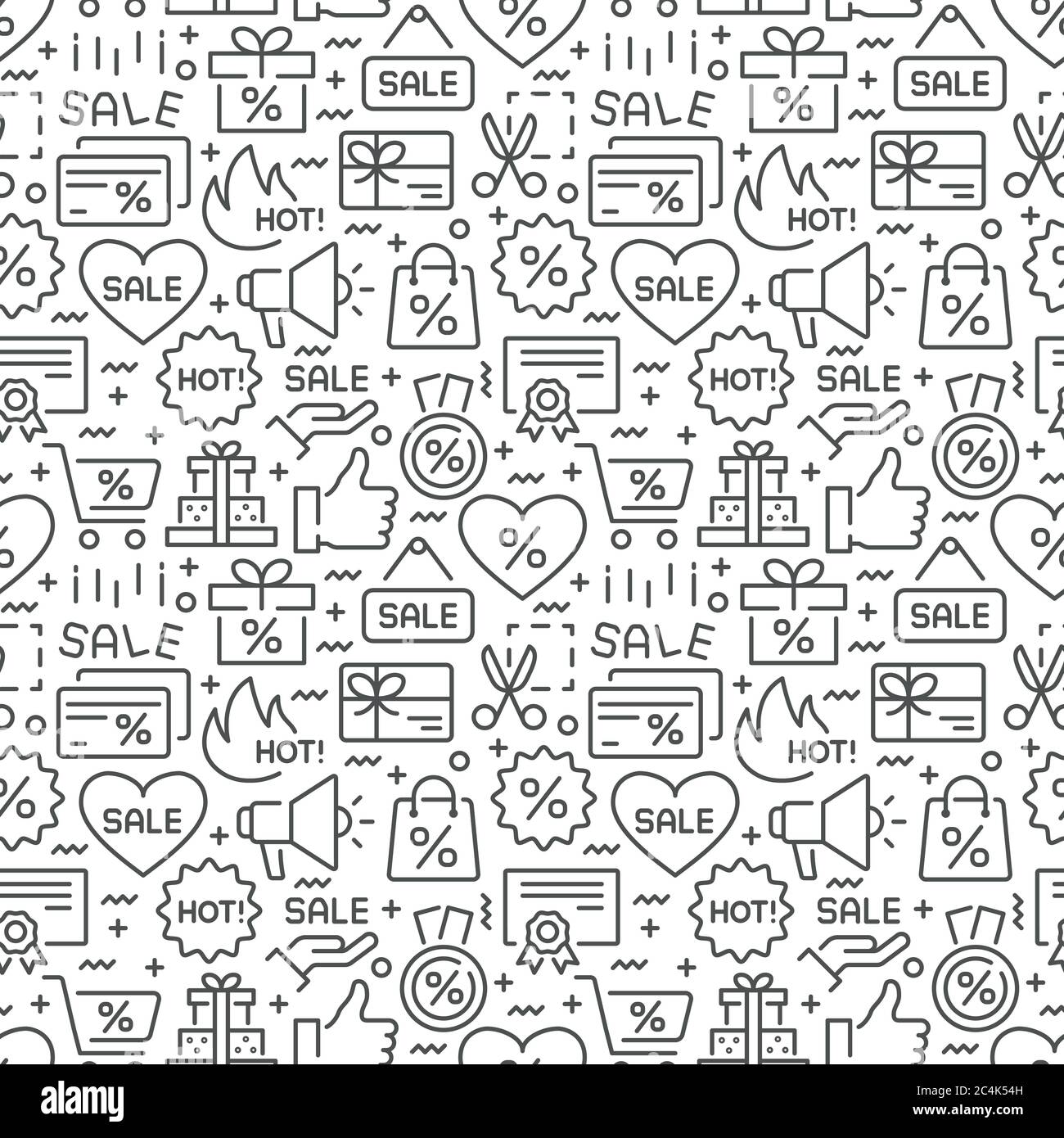 Discounts and sales seamless pattern with thin line icons Stock Vector ...
