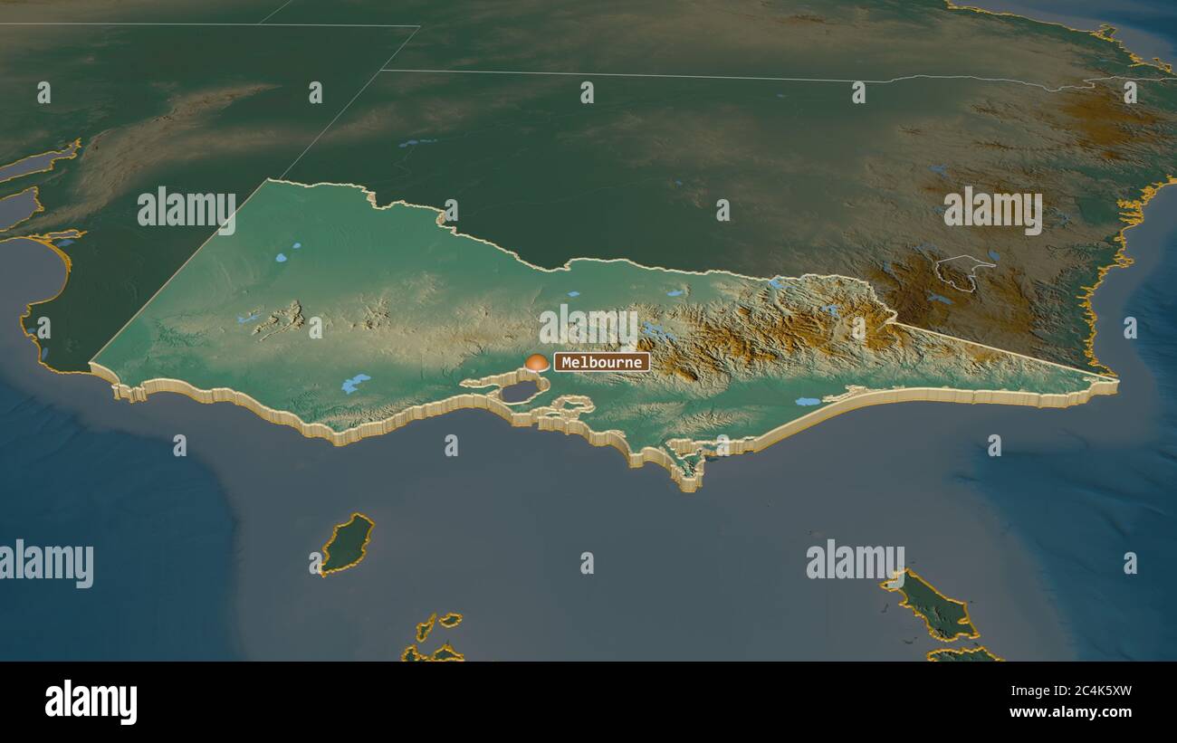 Zoom in on Victoria (state of Australia) extruded. Oblique perspective ... Zoom in on Victoria (state of Australia) extruded. Oblique perspective ...