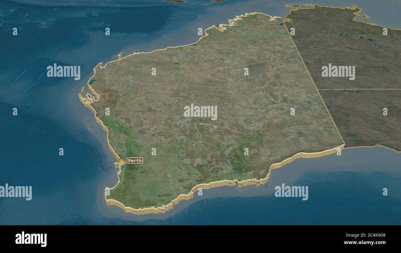Satellite view western australia administrative hi-res stock ...