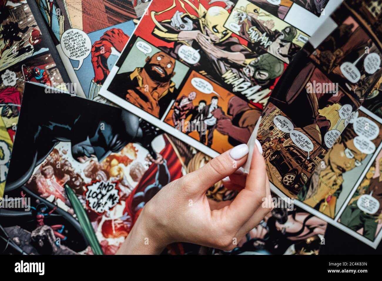 Marvel superhero comic strip hi-res stock photography and images - Alamy