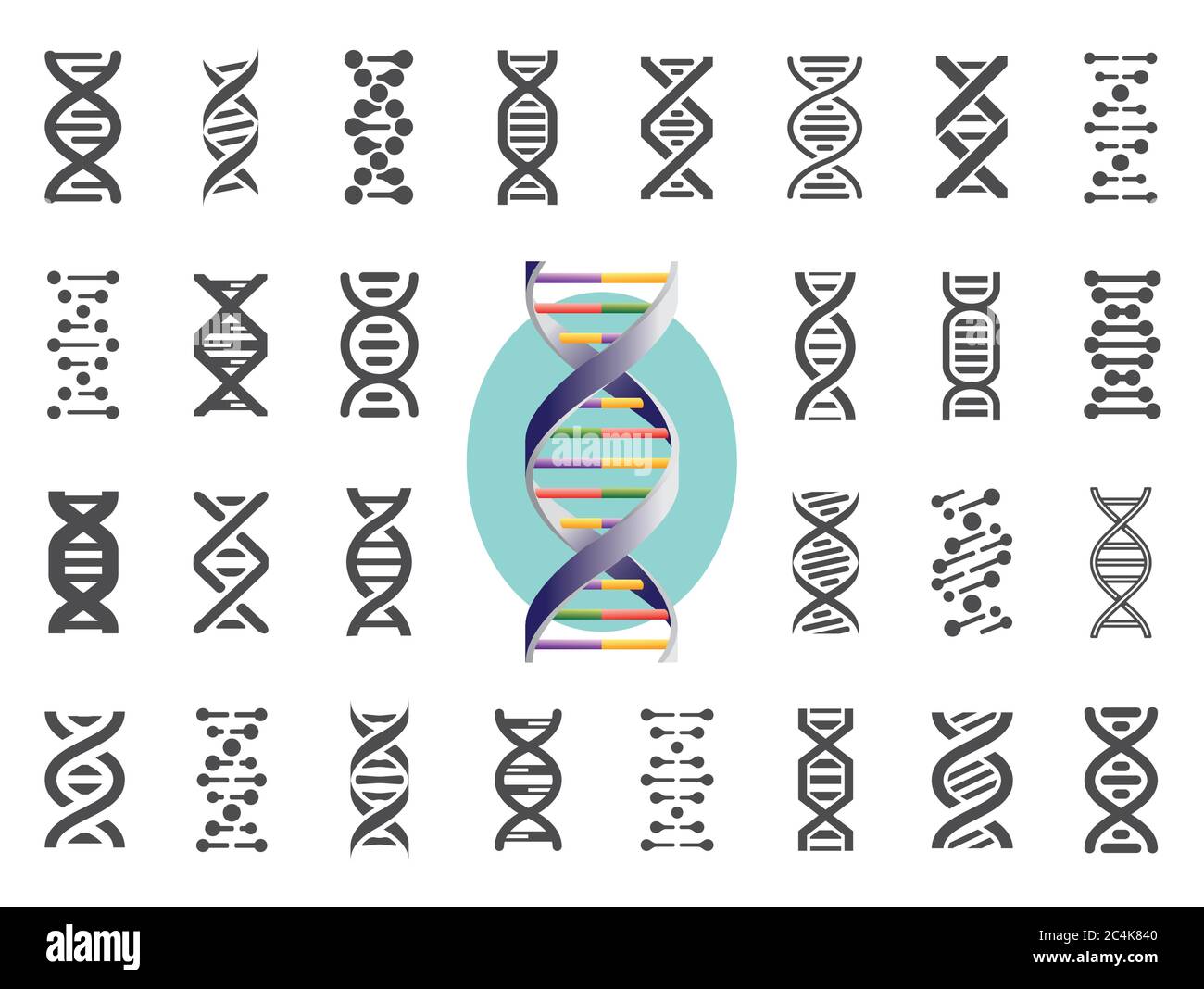 Set of DNA icons. Human genetic variation. Vector illustration Stock ...