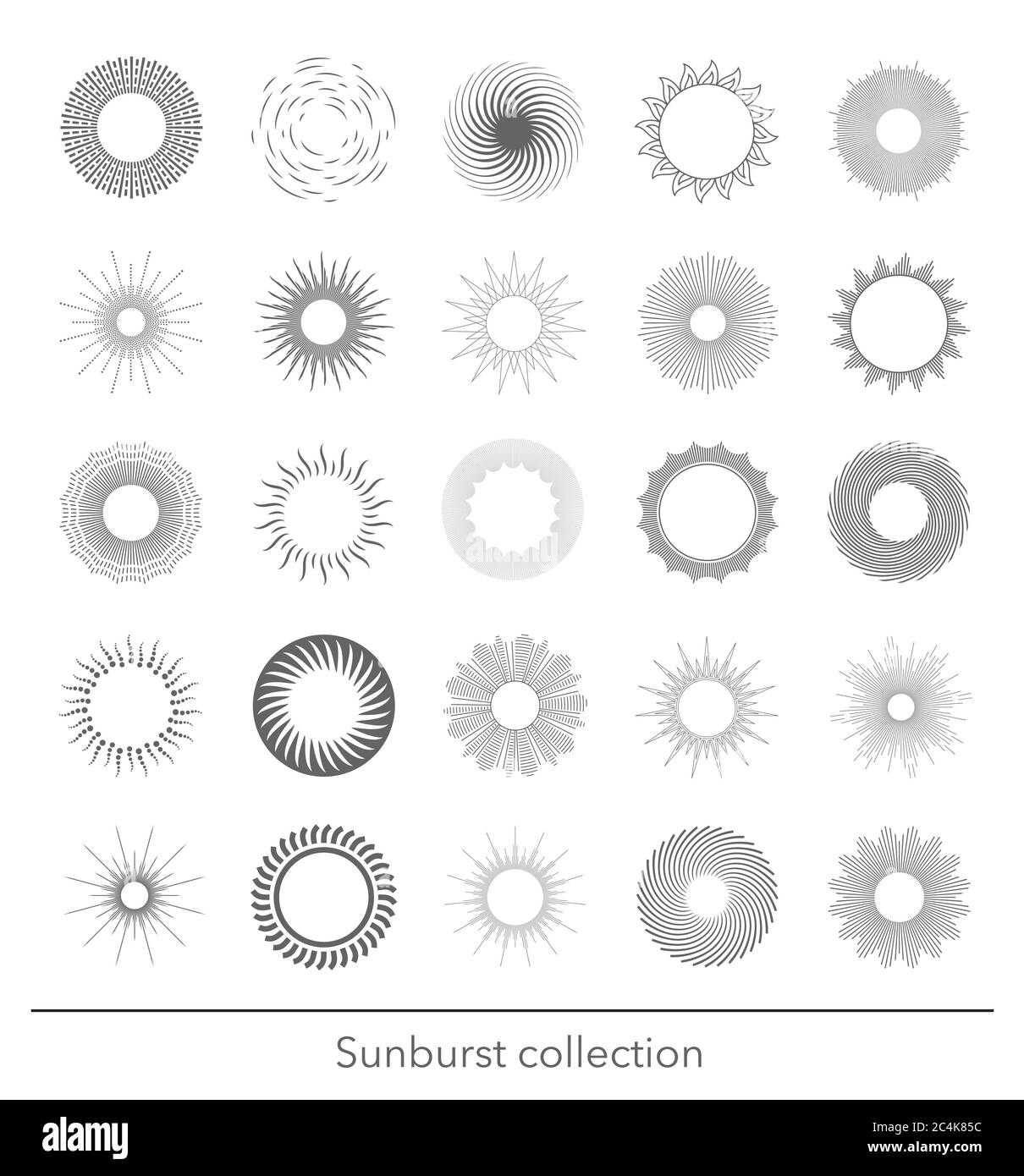 Sunbursts collection. Vector illustration Stock Vector Image & Art - Alamy