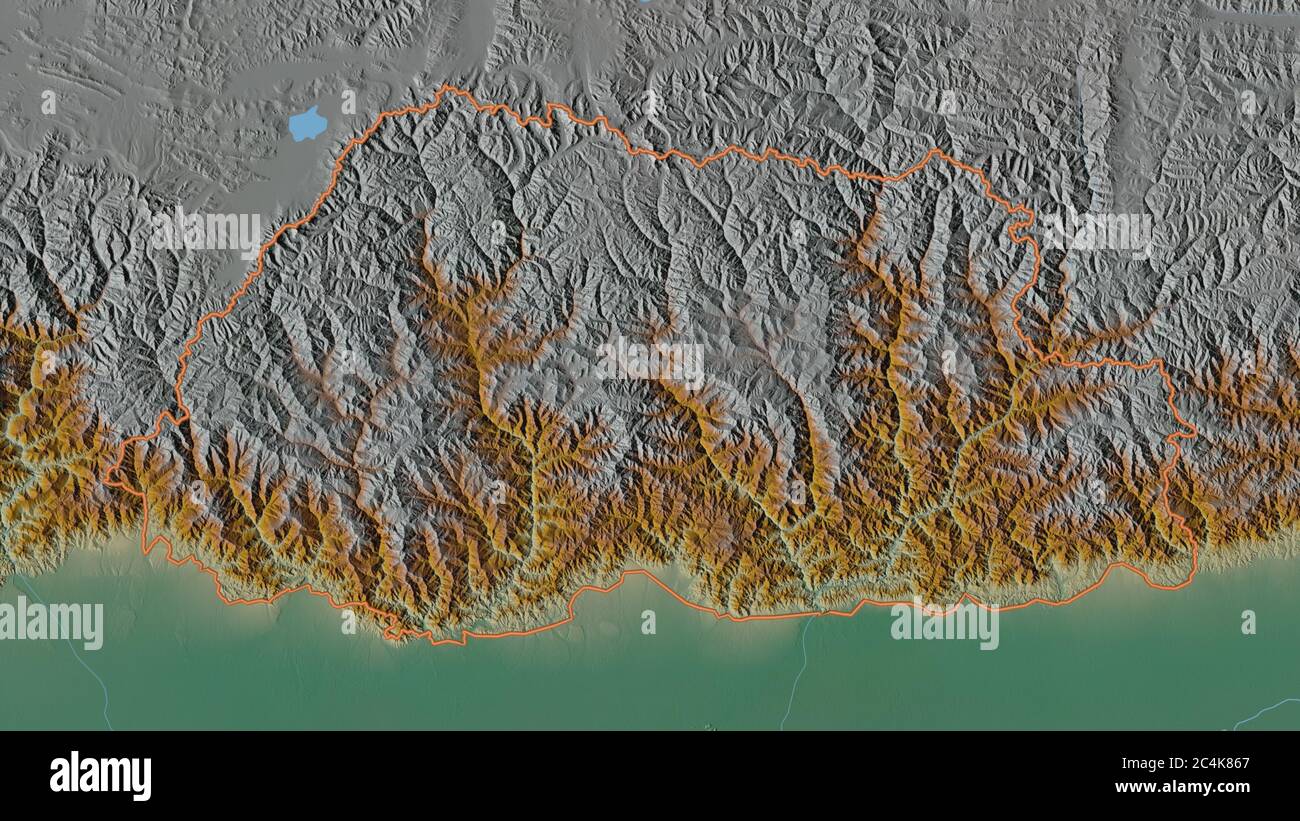 Topographic map of bhutan High Resolution Stock Photography and Images ...