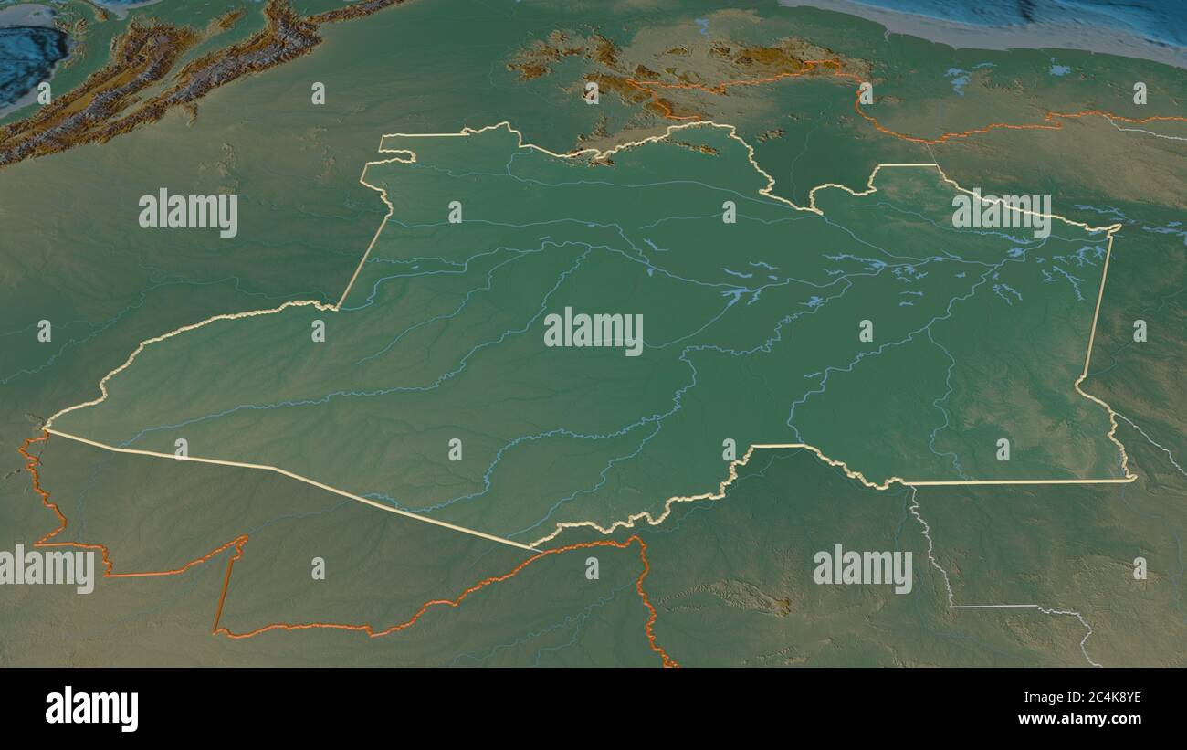 Brazil state amazonas relief map hi-res stock photography and images ...