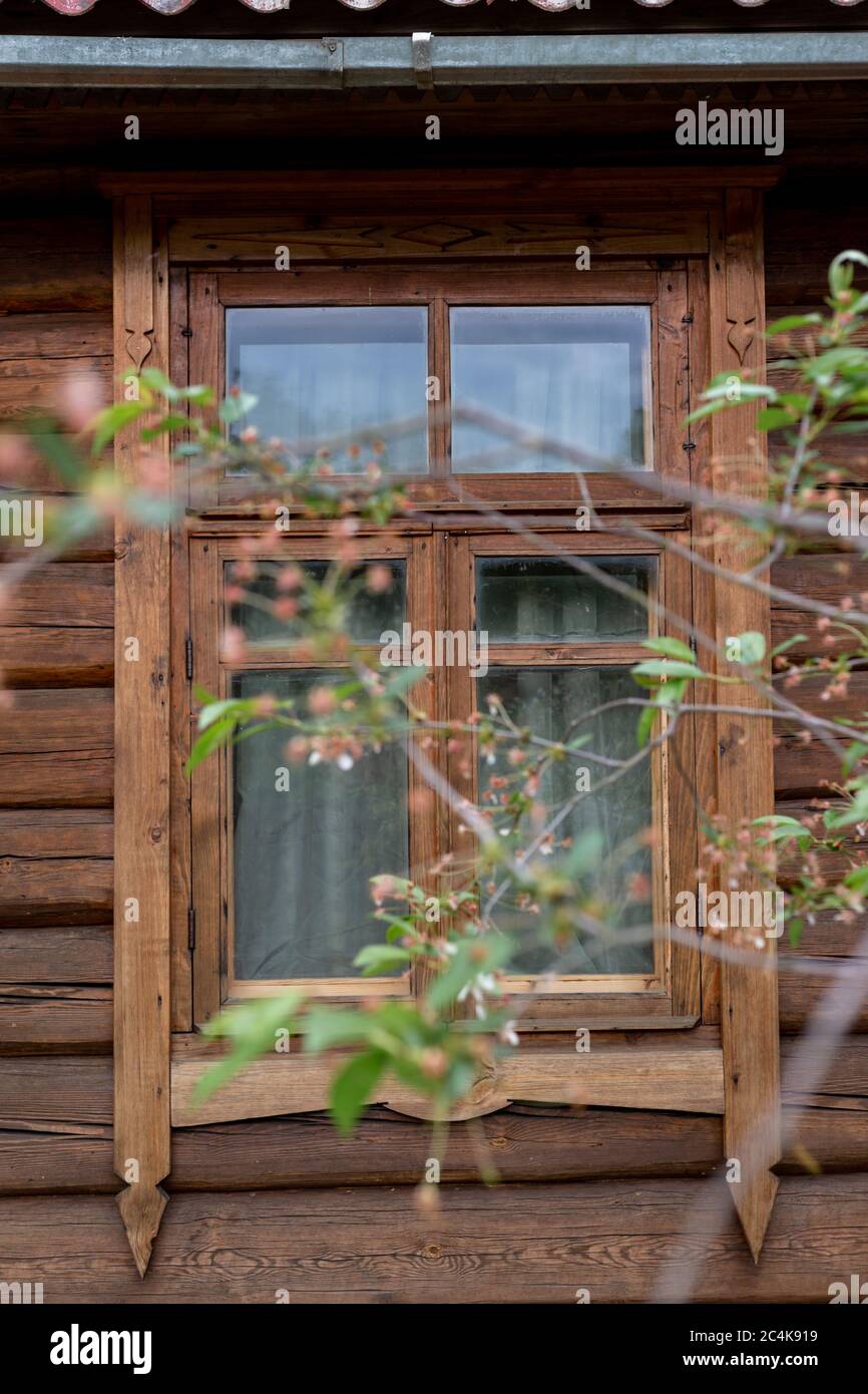 Window in the cottage. Window in a rural house Stock Photo - Alamy
