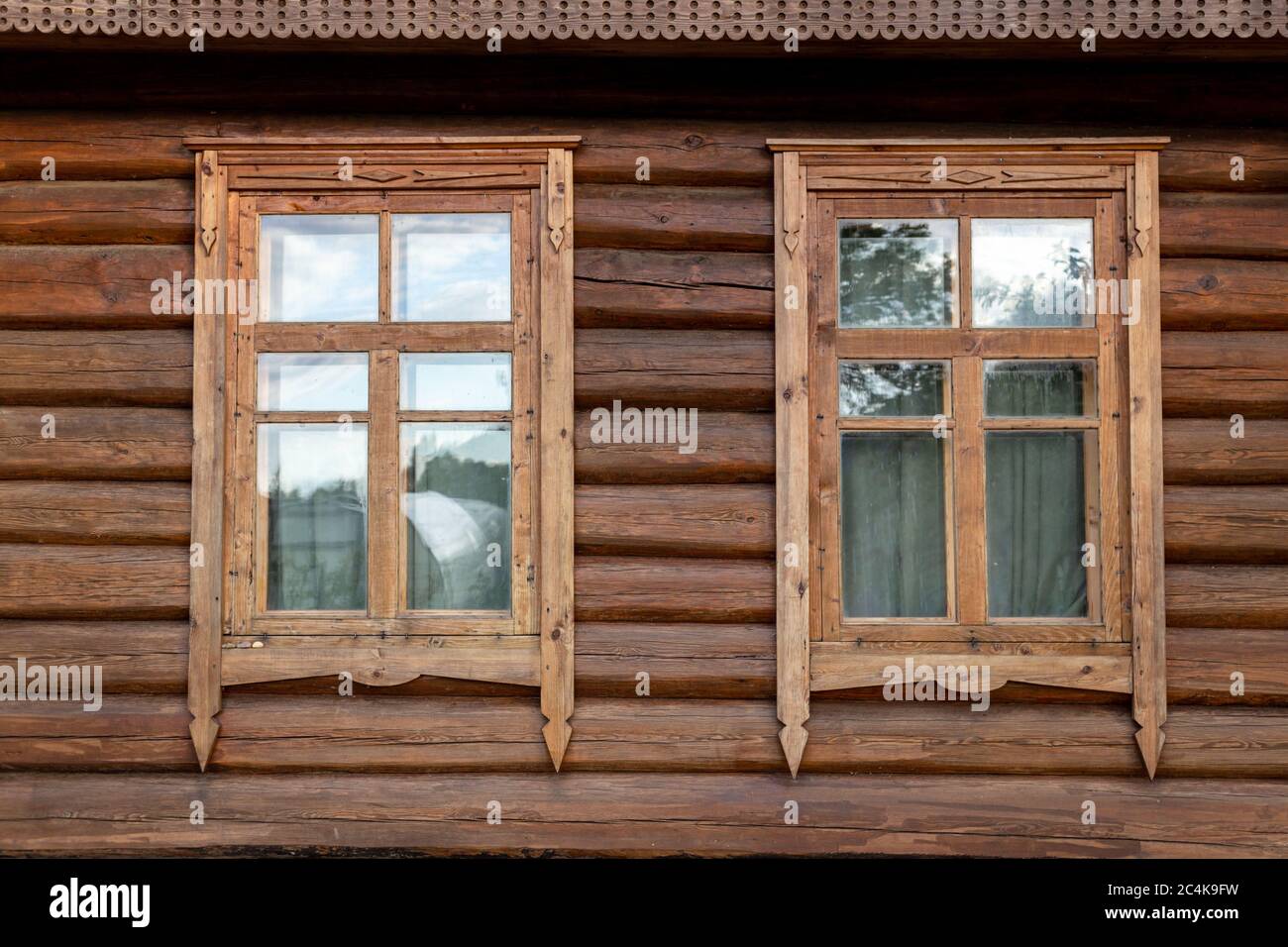 Window in the cottage. Window in a rural house Stock Photo - Alamy