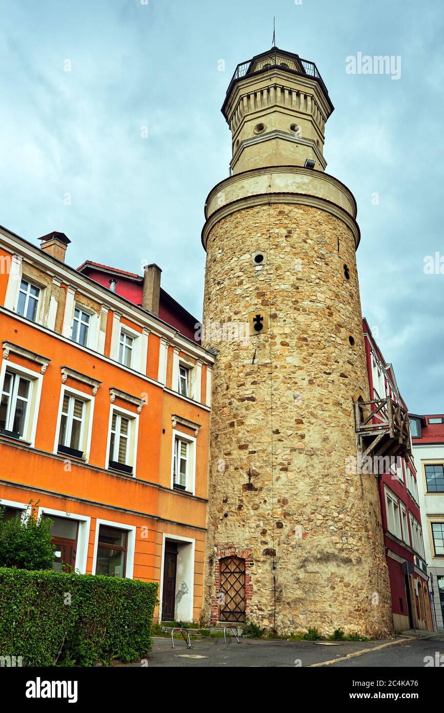 Medieval stone defensive tower in Jelenia Gora in Poland Stock Photo ...