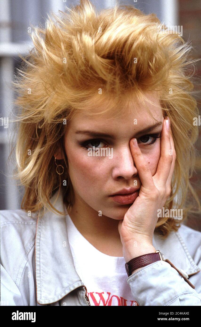 Kim Wilde at RAK recording studios in St John's Wood,London 1984 Stock ...