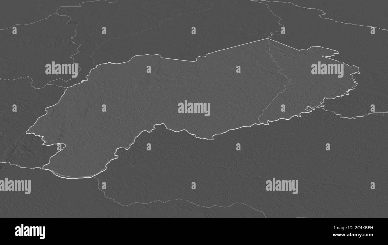 Zoom in on Mbomou (prefecture of Central African Republic) outlined ...
