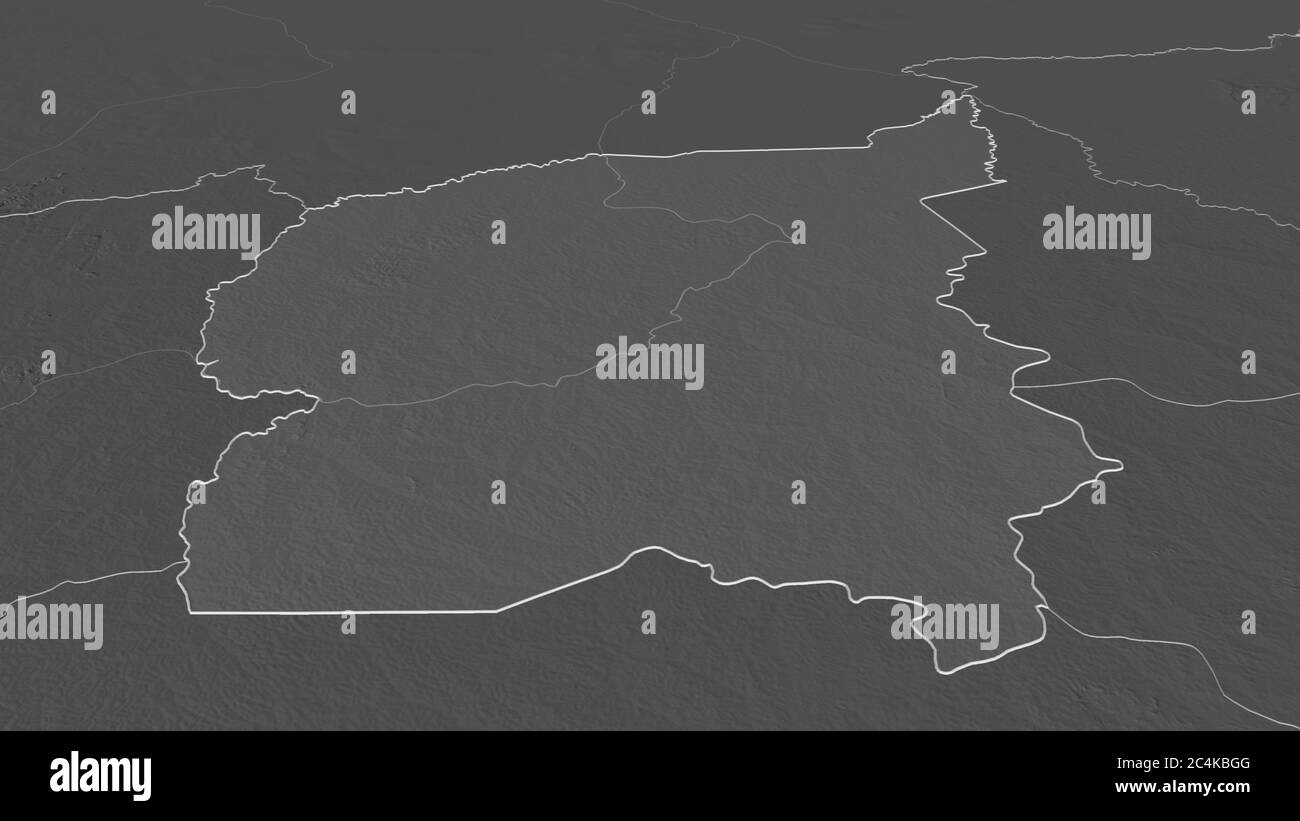 Zoom in on Ouham (prefecture of Central African Republic) outlined ...