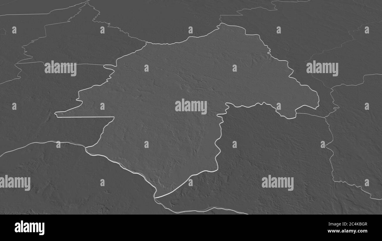 Zoom in on Ouaka (prefecture of Central African Republic) outlined ...