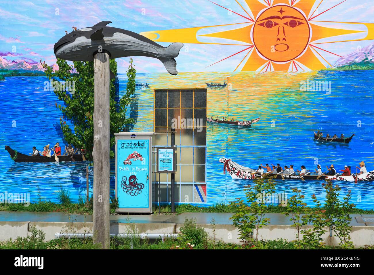 Canoe Journey Mural by Ira Coyne,Olympia,Washington State,USA Stock ...